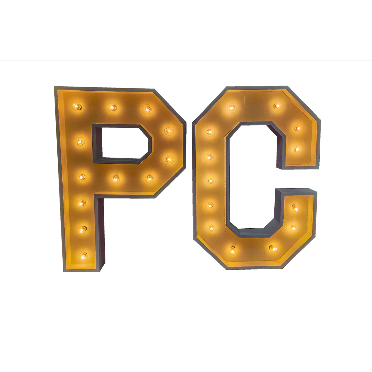 "PC" Marquee Letters – Tavolo Rental